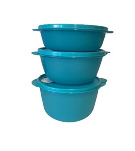 crystalwave 3 piece microwave bowl set, blue