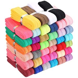 40 yards fold over elastic solid color trim elastic 40 colors ribbon sewing stretch elastic foldover elastic ribbon band for baby girls hair bow diy craft hair ties headbands