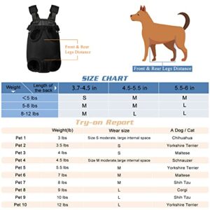 YUDODO Pet Dog Carrier Backpack Adjustable Dog Front Carrier, Legs Out Easy-Fit Dog Travel Backpack Carrier for Hiking Camping for Small Medium Dogs Cats and Rabbits (Small (Pack of 1), A-Black)