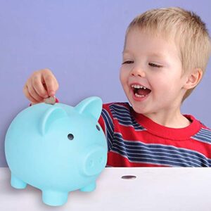 Cute Piggy Bank, Coin Bank for Boys and Girls, Children's Plastic Shatterproof Money Bank，Children's Toy Gift Savings Jar(Blue)