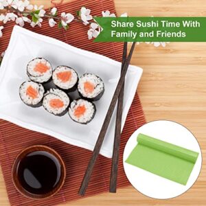 3 Pieces Kitchen Sushi Rolling Mat Non Stick Sushi Making Kit Japanese Plastic Sushi Rolling Maker Homemade for Home Kitchen DIY Sushi Plate Mat