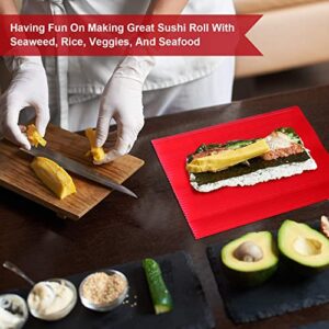 3 Pieces Kitchen Sushi Rolling Mat Non Stick Sushi Making Kit Japanese Plastic Sushi Rolling Maker Homemade for Home Kitchen DIY Sushi Plate Mat