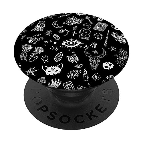 Witchy Gothic Black Spiritual Magic Wicca Mystic Witchcraft PopSockets Swappable PopGrip