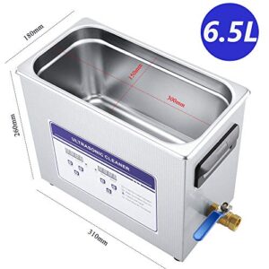 Anbull 6.5L Professional Ultrasonic Cleaner Machine with 304 Stainless Steel and Digital Timer Heater for Jewelry Watch Coin Glass Circuit Board Dentures Small Parts