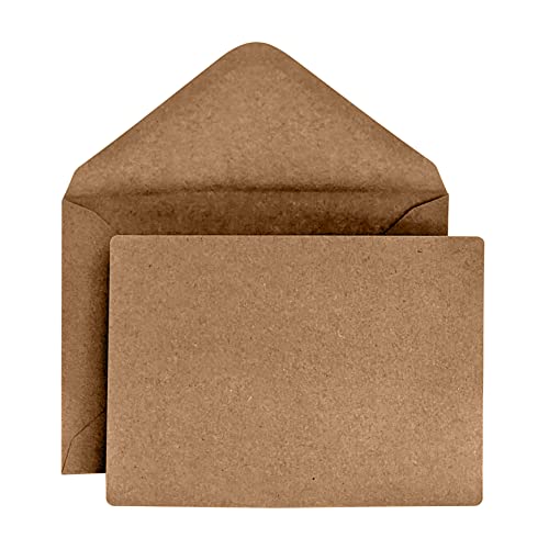 Blank Flat Cards and Envelopes 5" x 7" Brown Kraft 100 Pack of Envelopes and Cards for Wedding, Graduation, Baby Shower, Greeting Card (Kraft Envelopes with Cards)