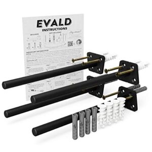 evald the improved floating shelf bracket | heavy duty floating shelf hardware | 4x floating shelves brackets ½" diameter, 8x premium screws & 16x anchors | floating mantel bracket | 8 inch