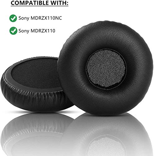 Ear Pads Cushions Cups Replacement Foam Earpads Compatible with Sony MDRZX110NC MDR ZX110NC Noise Cancelling Headphones (Black)