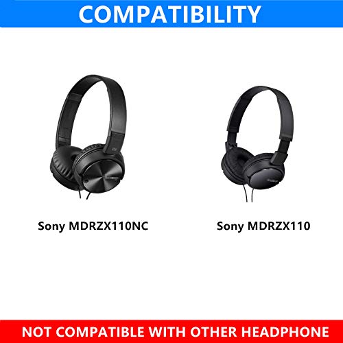 Ear Pads Cushions Cups Replacement Foam Earpads Compatible with Sony MDRZX110NC MDR ZX110NC Noise Cancelling Headphones (Black)