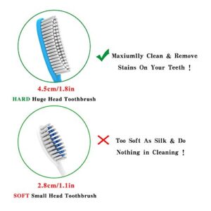 DR PEFECT Extra Hard & Firm Toothbrush BPA Free Large Long Head Whitening Teeth Pack of 4