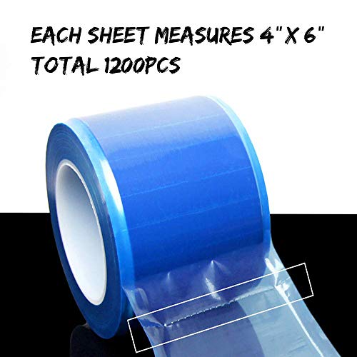 Barrier Film - Jconly 1200 Sheets Barrier Film Roll with Dispenser Box,4'X6' Barrier Film Roll