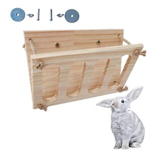 tfwadmx bunny hay feeder rabbit food dispenser wooden hay manger rack holder minimizing waste for guinea pig chinchilla hamster