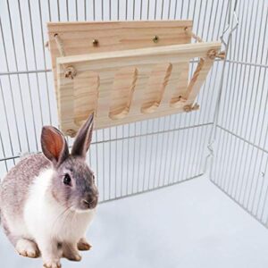 Tfwadmx Bunny Hay Feeder Rabbit Food Dispenser Wooden Hay Manger Rack Holder Minimizing Waste for Guinea Pig Chinchilla Hamster