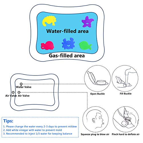 ZMLM Baby Tummy-Time Water Mat: Infant Baby Toy Gift Activity Play Mat Inflatable Sensory Playmat Babies Belly Time Pat Indoor Small Pad for 3 6 9 12 Month Newborn Boy Girl Toddler Fun Christmas Game