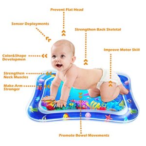 ZMLM Baby Tummy-Time Water Mat: Infant Baby Toy Gift Activity Play Mat Inflatable Sensory Playmat Babies Belly Time Pat Indoor Small Pad for 3 6 9 12 Month Newborn Boy Girl Toddler Fun Christmas Game