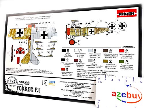 Fokker F.I German Fighter Aircraft WWI 1/72 Scale Plastic Model Kit Roden 017