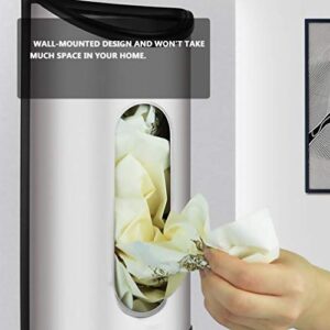 Hemoton Kitchen Grocery Plastic Bag Holder and Dispenser Magnetic Stainless Steel Wall Mount Bag Saver for Plastic Bags