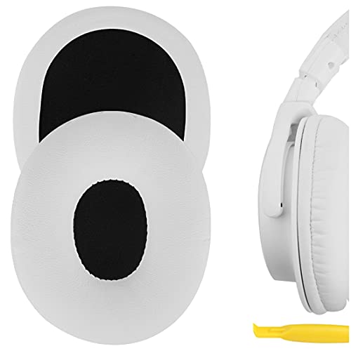 Geekria QuickFit Protein Leather Replacement Ear Pads for Sony MDR-ZX750DC MDR-ZX750 MDR-ZX750AP MDR-ZX750BN Headphones Ear Cushions, Headset Earpads, Ear Cups Repair Parts (White)