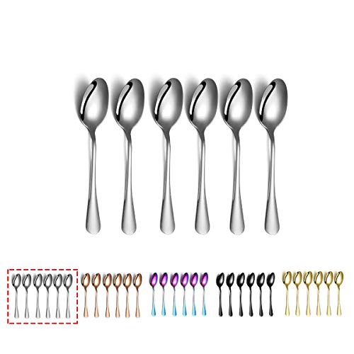 Coffee Spoons, Kyraton 5.5" Espresso Spoons Tea Spoons, Stainless Steel Small Mini Spoons, Tiny Spoon Set For Parties, Wedding Pack of 6