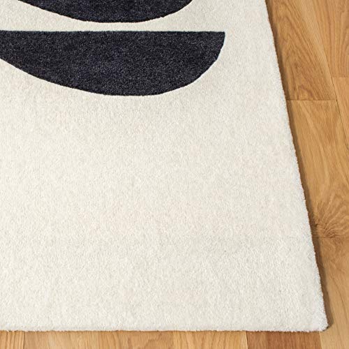 SAFAVIEH Fifth Avenue Collection 5' x 8' Ivory / Brown FTV115A Handmade Mid-Century Modern Abstract Wool Area Rug