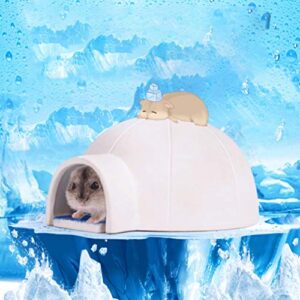 POPETPOP Ceramic Hamster House Small Pet Hideout Hamster Cave Cooling House Nest Mini Hut Cage for Chinchilla Hamster Small Animals