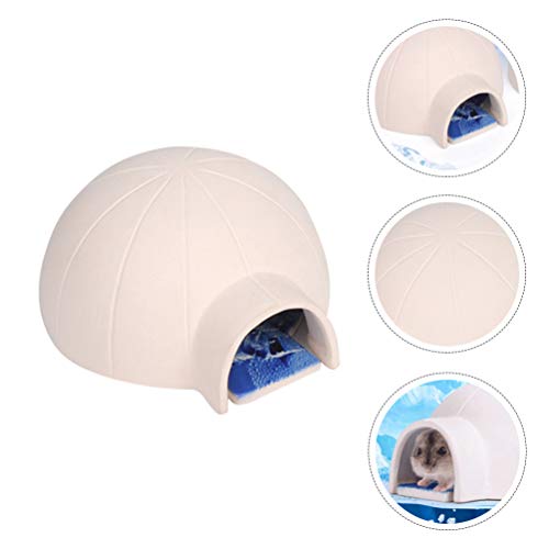 POPETPOP Ceramic Hamster House Small Pet Hideout Hamster Cave Cooling House Nest Mini Hut Cage for Chinchilla Hamster Small Animals