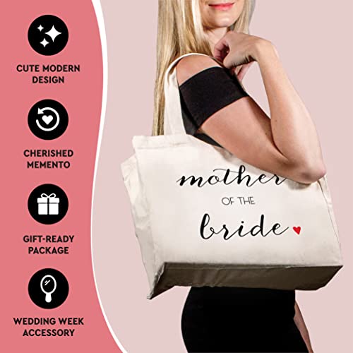 Prazoli Mother of The Bride Tote Bag - Mother of the Bride Gifts , Bridal & Bachelorette Gifts for Bride Mother , Mother Gifts for Wedding Day Bag , Reusable Bags Wedding , Mrs Bag & Bride Beach Bag