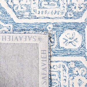 SAFAVIEH Glamour Collection 8' x 11' Navy/Ivory GLM556N Handmade Premium Wool & Viscose Area Rug