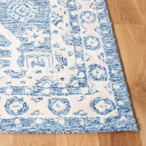 SAFAVIEH Glamour Collection 8' x 11' Navy/Ivory GLM556N Handmade Premium Wool & Viscose Area Rug