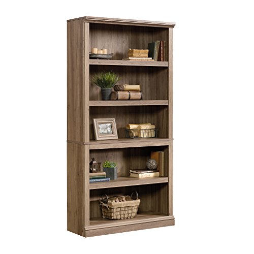 Sauder Select Collection 5-Shelf Bookcase, Salt Oak Finish & 3-Shelf Bookcase, Salt Oak Finish