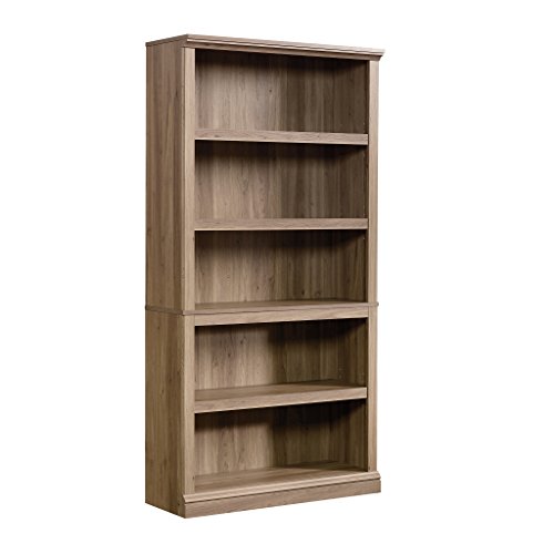 Sauder Select Collection 5-Shelf Bookcase, Salt Oak Finish & 3-Shelf Bookcase, Salt Oak Finish