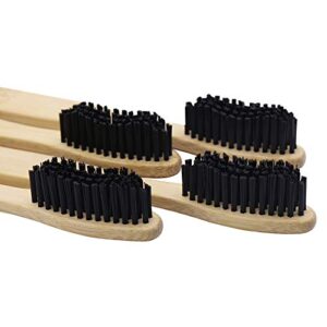 N-amboo Super Hard Toothbrush Bamboo Toothbrush Large Brush Head Manual Toothbrsuh Hard Bristles Pack of 4