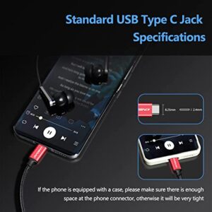 Kinsound USB Type C to 3.5mm Headphone Jack Adapter, 32bit Hi-Res Sound Quality, USB C to Audio Adapter Compatible with Samsung Galaxy S22/S21/S20 Plus,Pixel 6/5/4, iPad Pro, OnePlus,Motorola, Red