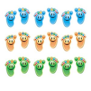 30 pairs kids footprint stickers for classroom floor lineup spots adhesive vinyl animal stickers social distancing floor decals for kids nursery floor stairs decor, 3 colors