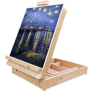 louise maelys tabletop easel beechwood art easel for painting canvases table easel stand for painters painting by numbers, students beginners artist adults