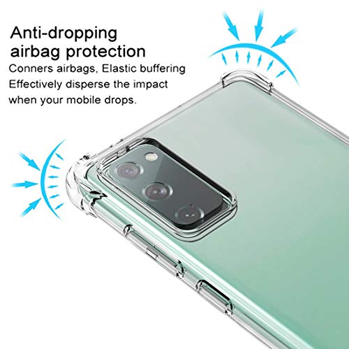 Osophter for Galaxy S20 FE 5G Case Clear Transparent Reinforced Corners TPU Shock-Absorption Flexible Cell Phone Cover for Samsung Galaxy S20 FE 5G(Clear)