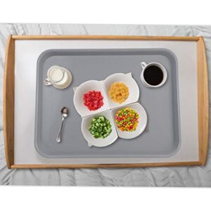 Vcansay Larger Plastic Fast Food Restaurant Serving Trays, Grey, 6 Packs