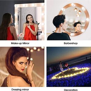 sylvwin Vanity Mirror Lights,Hollywood Style Mirror Lights Kit Dimmable LED Bulbs,Vanity Makeup Light for Dressing Mirror(USB Cable,Not Include Mirror) (10 Bulbs)