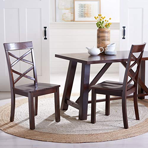 Safavieh Home Collection Ainslee Brown 18-inch Dining Chair (Set of 2)