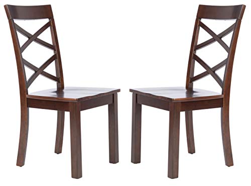 Safavieh Home Collection Ainslee Brown 18-inch Dining Chair (Set of 2)