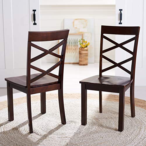 Safavieh Home Collection Ainslee Brown 18-inch Dining Chair (Set of 2)