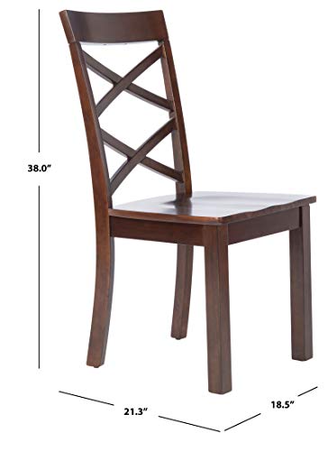 Safavieh Home Collection Ainslee Brown 18-inch Dining Chair (Set of 2)