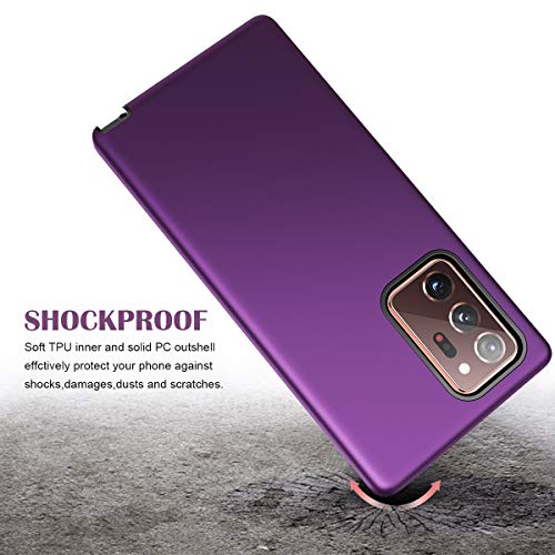 WeLoveCase for Galaxy Note 20 Ultra Case, Cover 3 in 1 Full Body Heavy Duty Protection Hybrid Shockproof TPU Bumper Protective Case for Samsung Galaxy Note 20 Ultra 6.9inch Purple