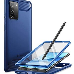 Clayco Xenon Series Designed for Samsung Galaxy Note 20 Case, [Built-in Screen Protector] Full-Body Rugged Cover Compatible with Fingerprint ID, 6.7 inch 2020 Release (Blue)