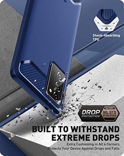 Clayco Xenon Series Designed for Samsung Galaxy Note 20 Case, [Built-in Screen Protector] Full-Body Rugged Cover Compatible with Fingerprint ID, 6.7 inch 2020 Release (Blue)