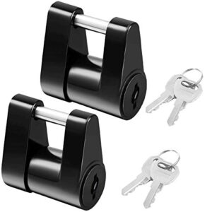 lcgp 2pcs black trailer hitch coupler locks, dia 1/4 inch, 3/4 inch span boat rv truck car's coupler