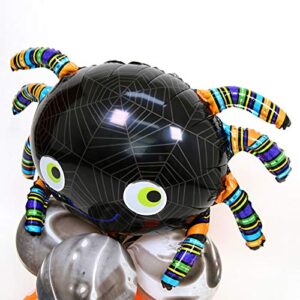 19 Pcs Halloween Foil Balloons Aluminum Mylar Helium Balloons Black Cat Ghost Spider Pumpkin Bat Zombie Skeleton Owl Balloon for Birthday Carnival Festival Holiday Party Decorations Supplies Favors