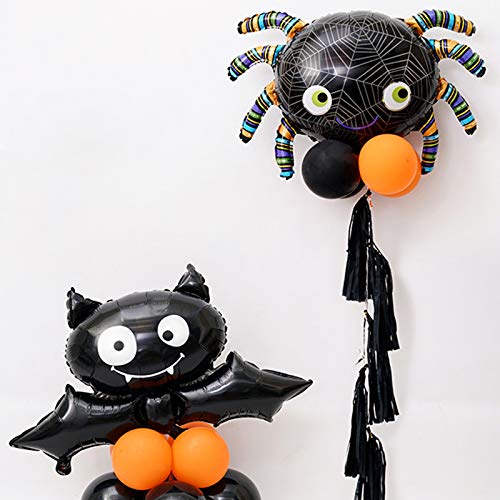 19 Pcs Halloween Foil Balloons Aluminum Mylar Helium Balloons Black Cat Ghost Spider Pumpkin Bat Zombie Skeleton Owl Balloon for Birthday Carnival Festival Holiday Party Decorations Supplies Favors