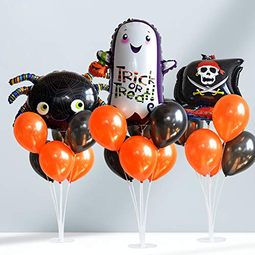 19 Pcs Halloween Foil Balloons Aluminum Mylar Helium Balloons Black Cat Ghost Spider Pumpkin Bat Zombie Skeleton Owl Balloon for Birthday Carnival Festival Holiday Party Decorations Supplies Favors