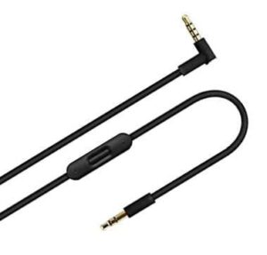 audio aux cable cord wire with inline microphone and control for beats by dr dre headphones solo studio pro detox wireless mixr executive pill sony noise cancelling & more (black)