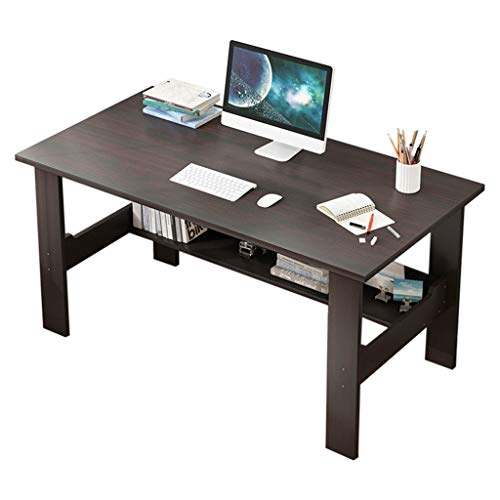 Nihewoo Computer Desk Home Desktop Desk Simple Students Desk Study Writing Table Home Office Desk with Storage Shelves Black